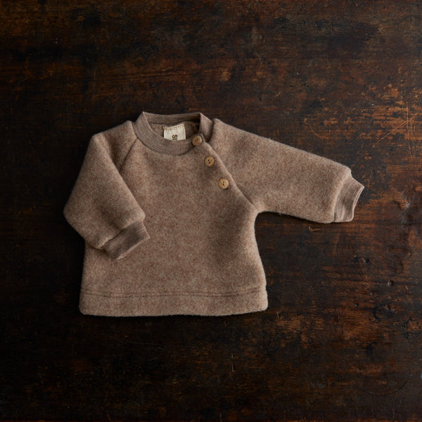 Baby/Kids’ Merino Wool Fleece Sweater in brown - sizes 0 mth-6 yrs ...