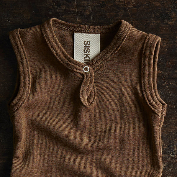Baby Merino Wool Silk Body in brown - sizes 0 months-2 years – MamaOwl