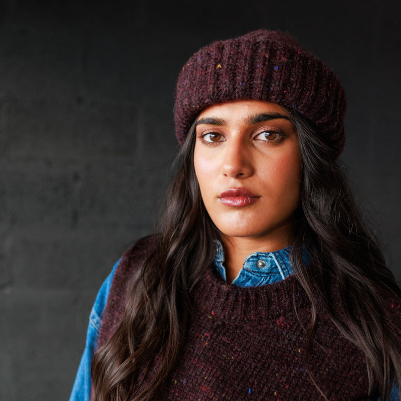 Women's Alpaca/Merino Wool/Cotton Moya Beanie - Fig – MamaOwl