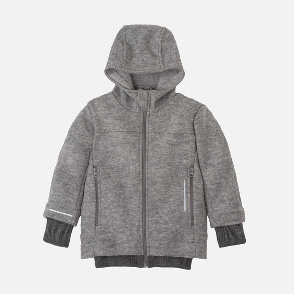 Boiled Merino Wool Outdoor Jacket in grey sizes 3-14 yrs – MamaOwl
