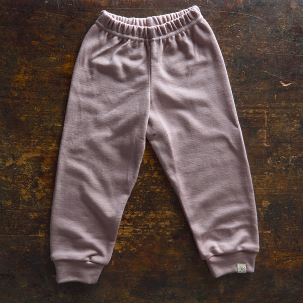Kids Merino Wool Silk Interlock Jogging Pants in pink - sizes 1-10 ...