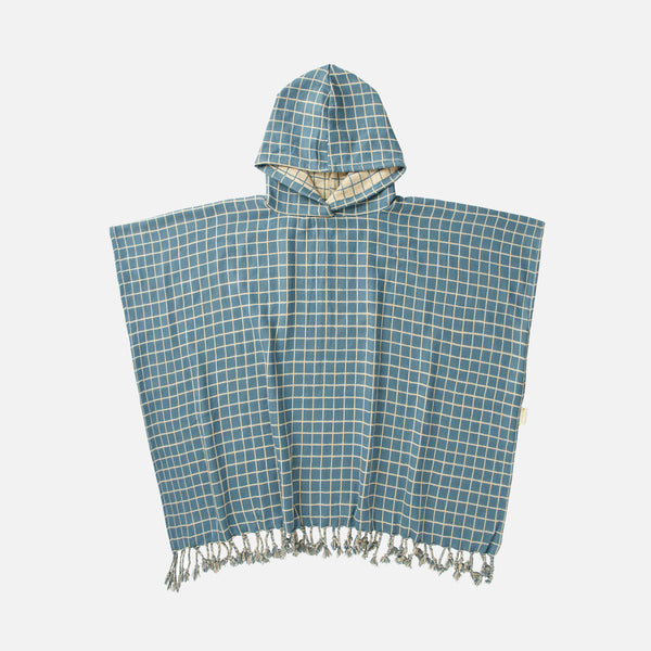 Cotton Poncho - Grid/Blue Spruce – MamaOwl