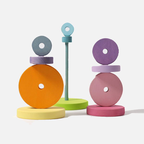 Wooden Conical Stacking Tower - Pastel – MamaOwl