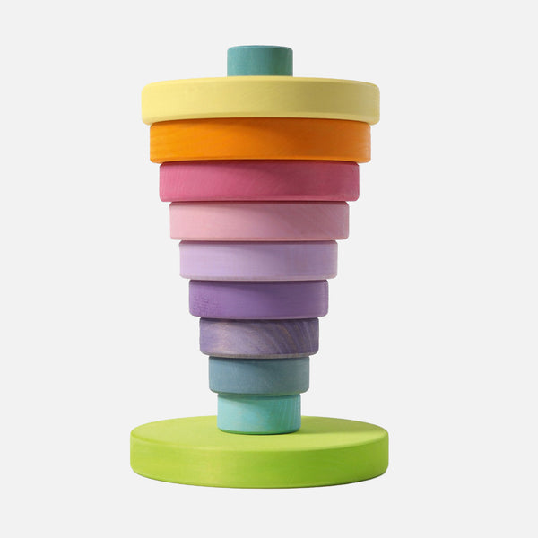 Wooden Conical Stacking Tower - Pastel – MamaOwl
