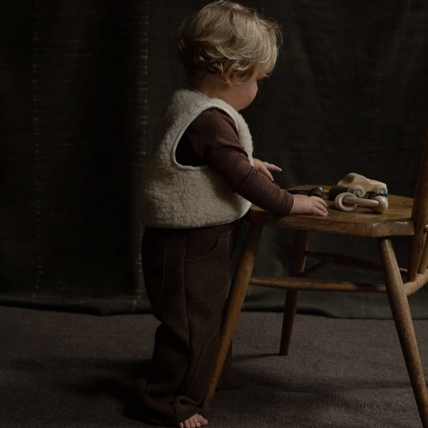 Fawn Baby Vest - Wool Teddy Fleece - Oatmeal – MamaOwl