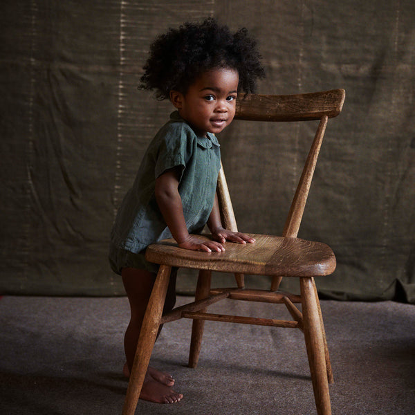 Baby Linen Tunic Top in blue - sizes 3 months-2 years – MamaOwl