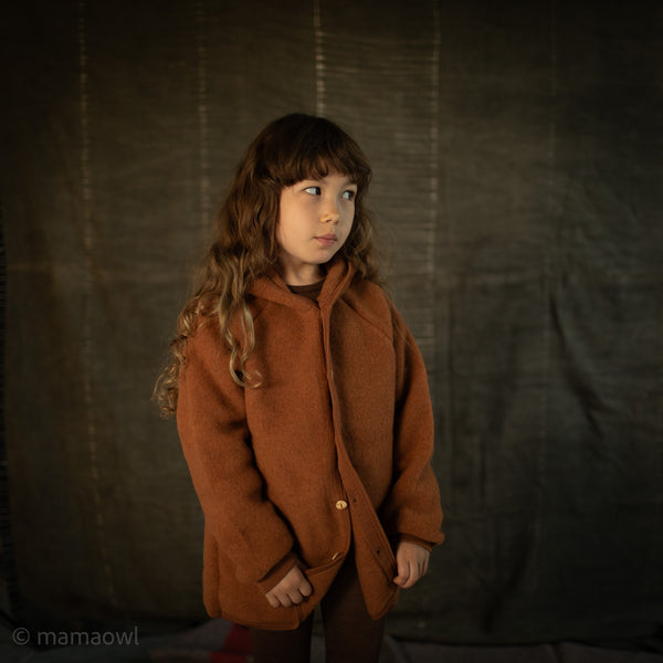 Baby/Kids’ Merino Wool Fleece Jacket in brown - sizes 0 mth-8 yrs – MamaOwl