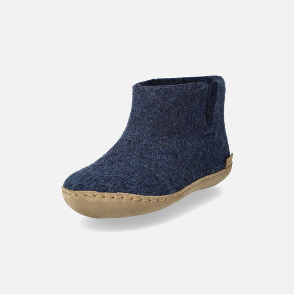 Felted Wool Slipper Boot - Denim – MamaOwl