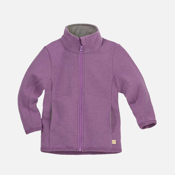 Baby & Kids Light weight Boiled Merino Wool Zip Jacket - Lilac – MamaOwl