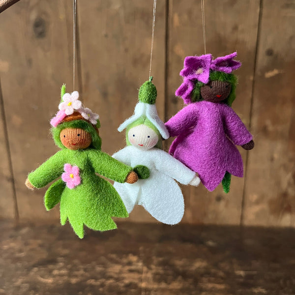 Handmade Small Wool Hanging Fairy - Blooming Branch - Brown – MamaOwl