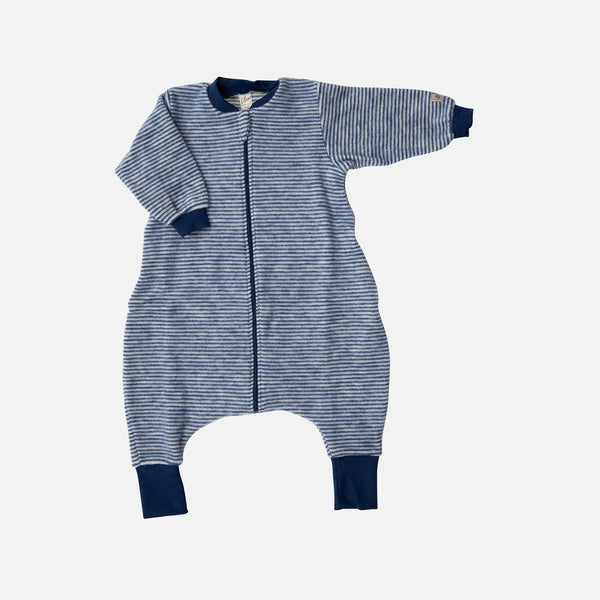 Baby & Kids Merino Wool Brushed Terry Zip Sleeping Bag with Feet - Nav ...