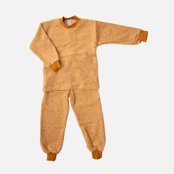 Merino Wool Brushed Terry Pyjama Set - Curry/Natural – MamaOwl